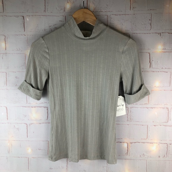 Sadie & Sage | Tops | Sadie Sage Gray Mock Turtleneck Tee | Poshmark